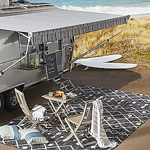 JONATHAN Y SMB131E-3 Nokat Tribal Bohemian Indoor Outdoor Area-Rug Bohemian Rustic Easy-Cleaning Bedroom Kitchen Backyard Patio Non Shedding, 3 X 5, Black/Ivory