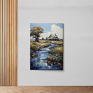 Native Texas, Texas Hill Country Bluebonnet Landscape, Fine Art Print mounted in an white mat board, ready to frame, Wall Art, Home Decor