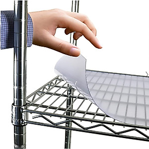 QECOR (Clear, 48" x 24" x 4) Heavy Duty Premium 0.76mm Wire Shelf Liners Set, Waterproof for Metal Rack Protector, Kitchen, Garage, Nonslip Mats for Tier Shelving Unit