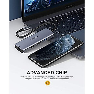 Docking Station USB C to Dual HDMI Adapter, MOKiN USB C Hub Dual HDMI Monitors for Windows,USB C Adapter with Dual HDMI,3 USB Port,PD Compatible for Dell XPS 13/15, Lenovo Yoga,etc