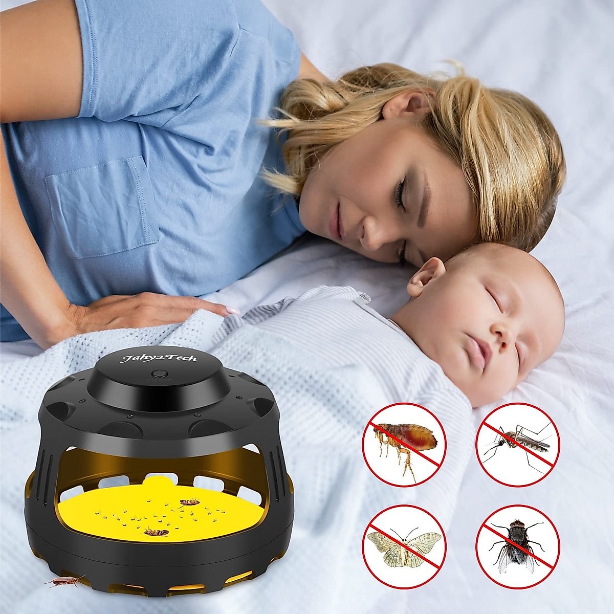2 Pack Flea Traps for Inside Your Home,2023 𝗨𝗽𝗴𝗿𝗮𝗱𝗲𝗱 Flea Trap with LED Light for Indoor,Flea Killer Bed Bug Trap with 20 Sticky Pads,Sticky 𝗙𝗹𝗲𝗮 𝗧𝗿𝗮𝗽,Safe for Kids,Friendly to Pets