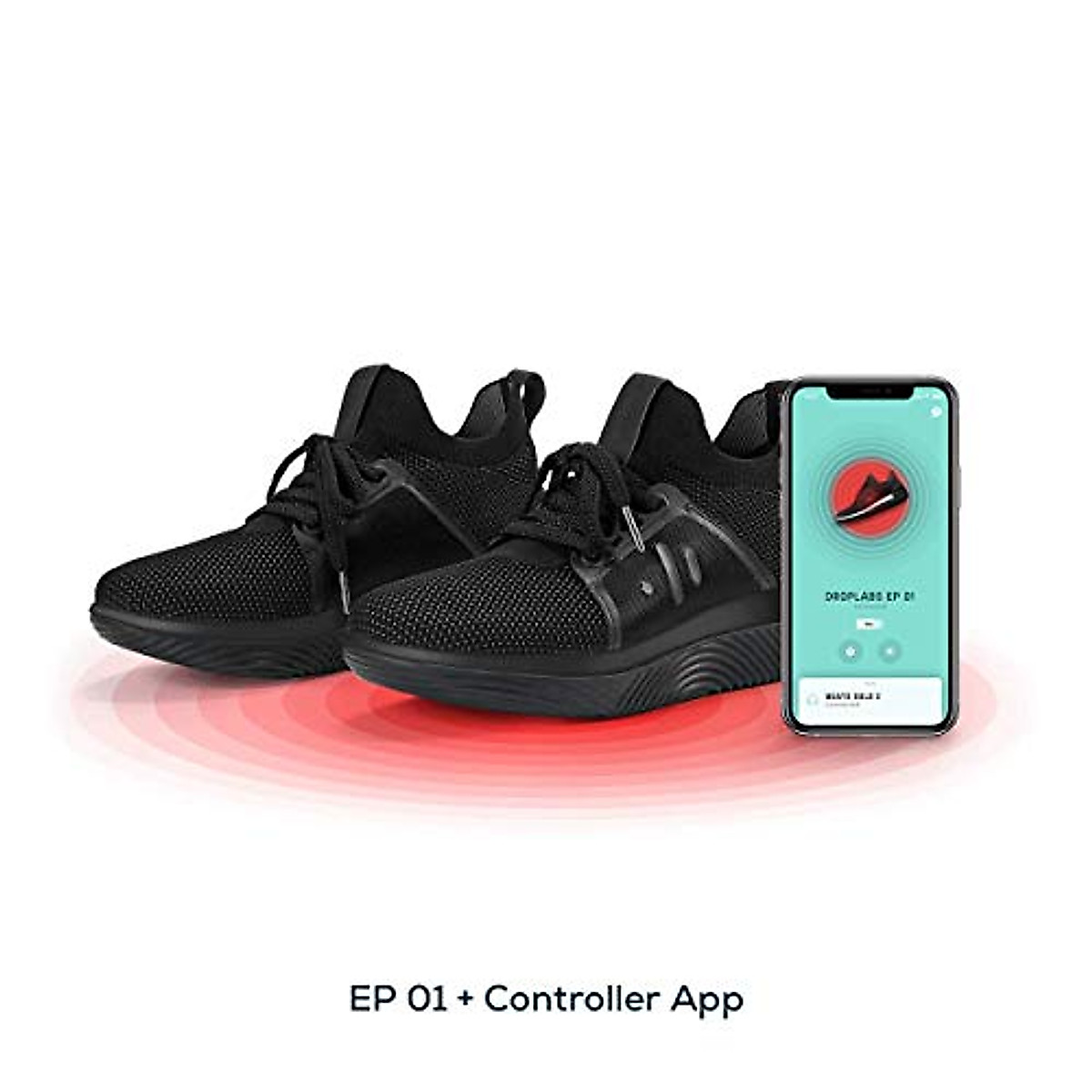 DropLabs EP 01 Triple Black Haptic Gaming Sneaker, Men, Size 12, for Music, Movies, VR, Bluetooth, 360 Haptic Feedback, 6-Hour Battery Life, Magnetic Charge Connector, Water Resistant, Black, M-EP1-US-A-12