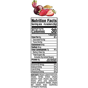 Happy Baby Organics Organic Teether Crackers Gluten Free Strawberry & Beet with Amaranth, 0.14 Oz,12 Count (Pack of 6)