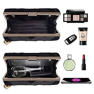 BAGLAMOR Women's Evening Handbags Elegant Tassel Bag Clutch Purse for Bride Wedding Prom Night Out Party, Black