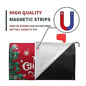 Dacawin Merry Christmas Mailbox Cover Xmas Trees Magnetic Mailbox Covers Poinsettia Winter Snowflake Letter Post Box Cover Standard Size 21 * 18 Inch Christmas Yard Home New Year Holiday Decorative