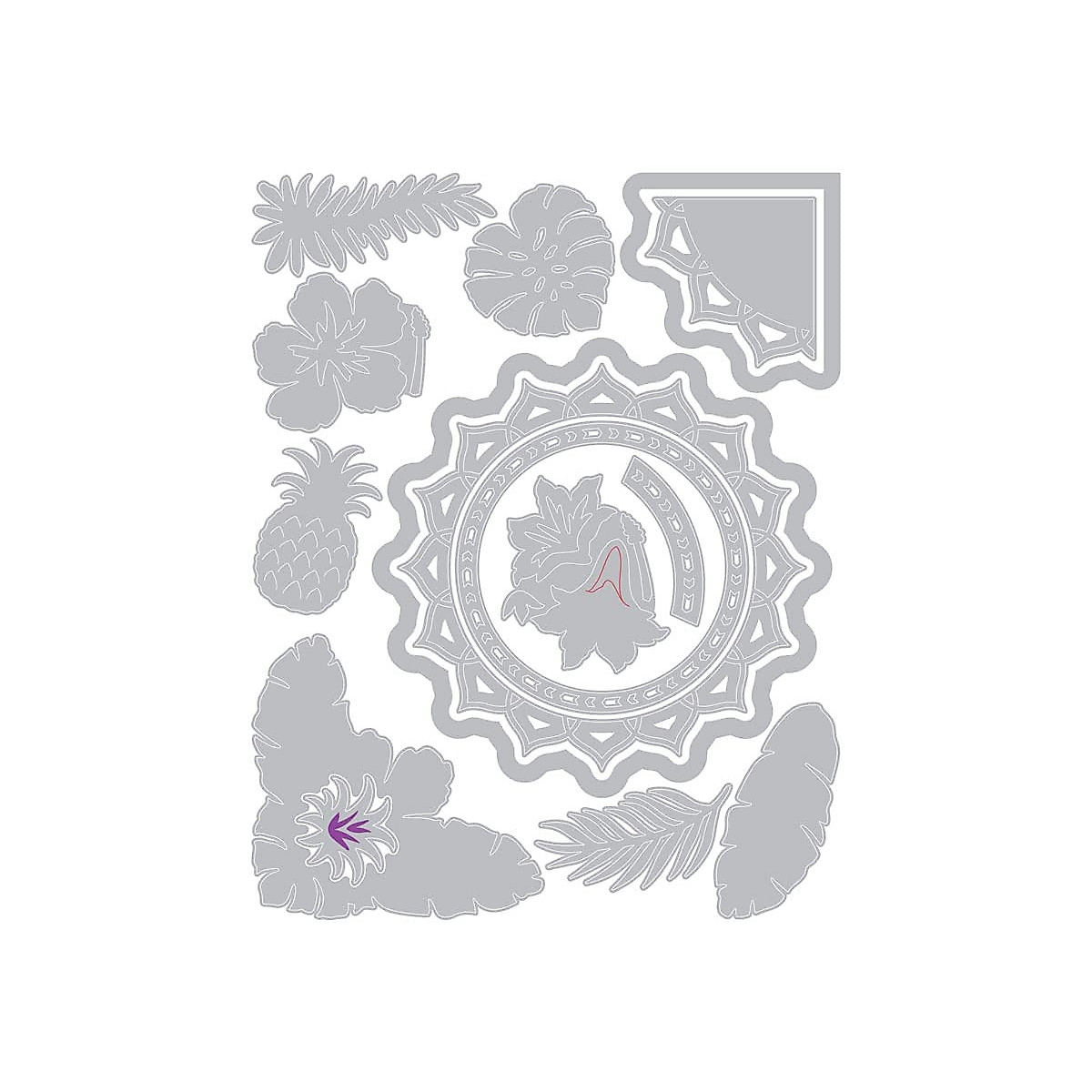 Sizzix Tropical Elements Dies, One Size, Multicolor