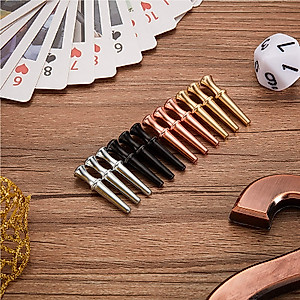 48 Pcs Metal Cribbage Pegs Cribbage Board Pegs Metal Nails Fit 1/8 Holes Toy Game Accessories with Drawstring Storage Pouch for Cribbage Traditional Board Game, 4 Colors