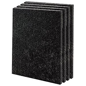 CFS – Pack of 4, Premium Additional Odor Control Carbon Pre-Filter for Air Cleaners – Fresh & Filtered Air for Indoor and Home – Carbon Air Filter Sheet – 12.4" x 16" – Black