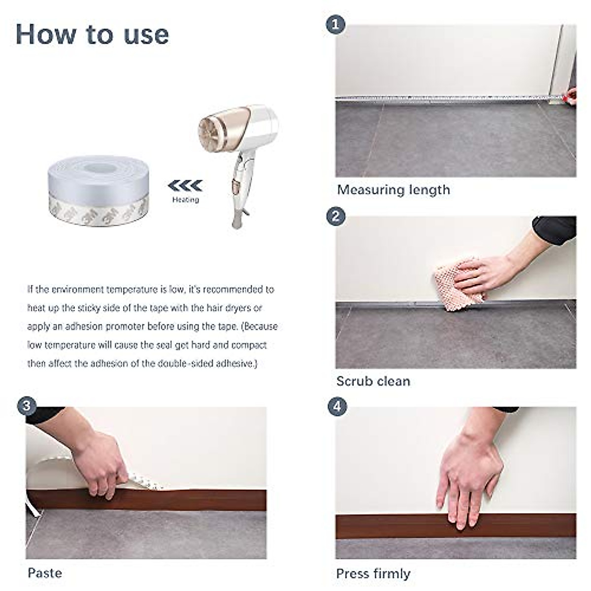TAROSE Weather Stripping, Silicone Door Seal Strip Door, Window, Transparent 16 Feet Long (Width 25mm)