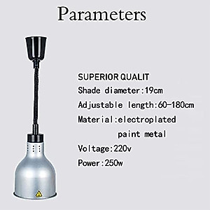 FUNNYBSG Food Warmer Lamp Food Heat Lamp Single Head Hanging Telescopic Lamp Buffet Food Heating Lamp