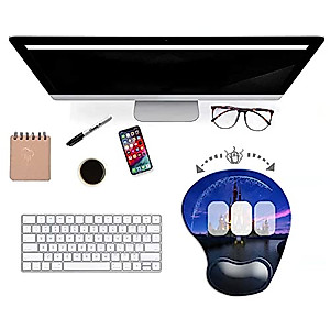 Mouse Pad Wrist Support,Ergonomic Mouse pad, Gaming Mouse Pad,Mouse Pad with Wrist Rest,Mousepad for Laptop,Office Decor Desk Accessories Mousepad with Non-Slip Rubber Base, Anime Mouse Pad