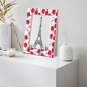 Pardick Cherry 8x10 Picture Frame, Red Fruit Wooden Photo Frames for Tabletop and Wall Display, Picture Frame Home Office Decor