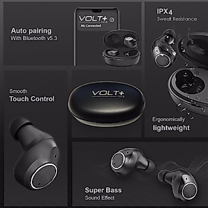 Works for Xiaomi 11T Pro by Cellet Wireless V5 Bluetooth Earbuds Compatible with Xiaomi 11T Pro with Charging case for in Ear Headphones. (V5.0 Black)