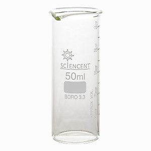 SCIENCENT Glass Beaker 50ml, 100ml, 250ml (Set of 3)