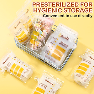 400 Count Breastmilk Storage Bags 7 oz Breast Milk Storage Bag Leak Proof Double Zipper Seal Breast Milk Storing Bags Self Standing Milk Storage Bags for Breastfeeding Refrigerator or Freezer