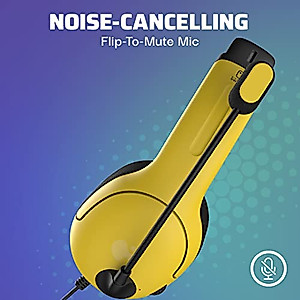 PDP Gaming LVL40 Stereo Headset with Mic for Nintendo Switch - PC, iPad, Mac, Laptop Compatible - Noise Cancelling Microphone, Lightweight, Soft Comfort On Ear Headphones, 3.5mm jack - Yellow & Blue