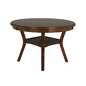 New Classic Furniture Gia 5-Piece Round Dining Set with 1 Dining Table and 4 Chairs, 47-Inch, Brown