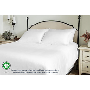 Delara GOTS Certified 100% Organic Cotton Sheets, 400TC Long Staple Cotton, Ultra Soft, Silky, Moisture-Wicking, Smooth & Breathable, with Elasticized Deep Pocket