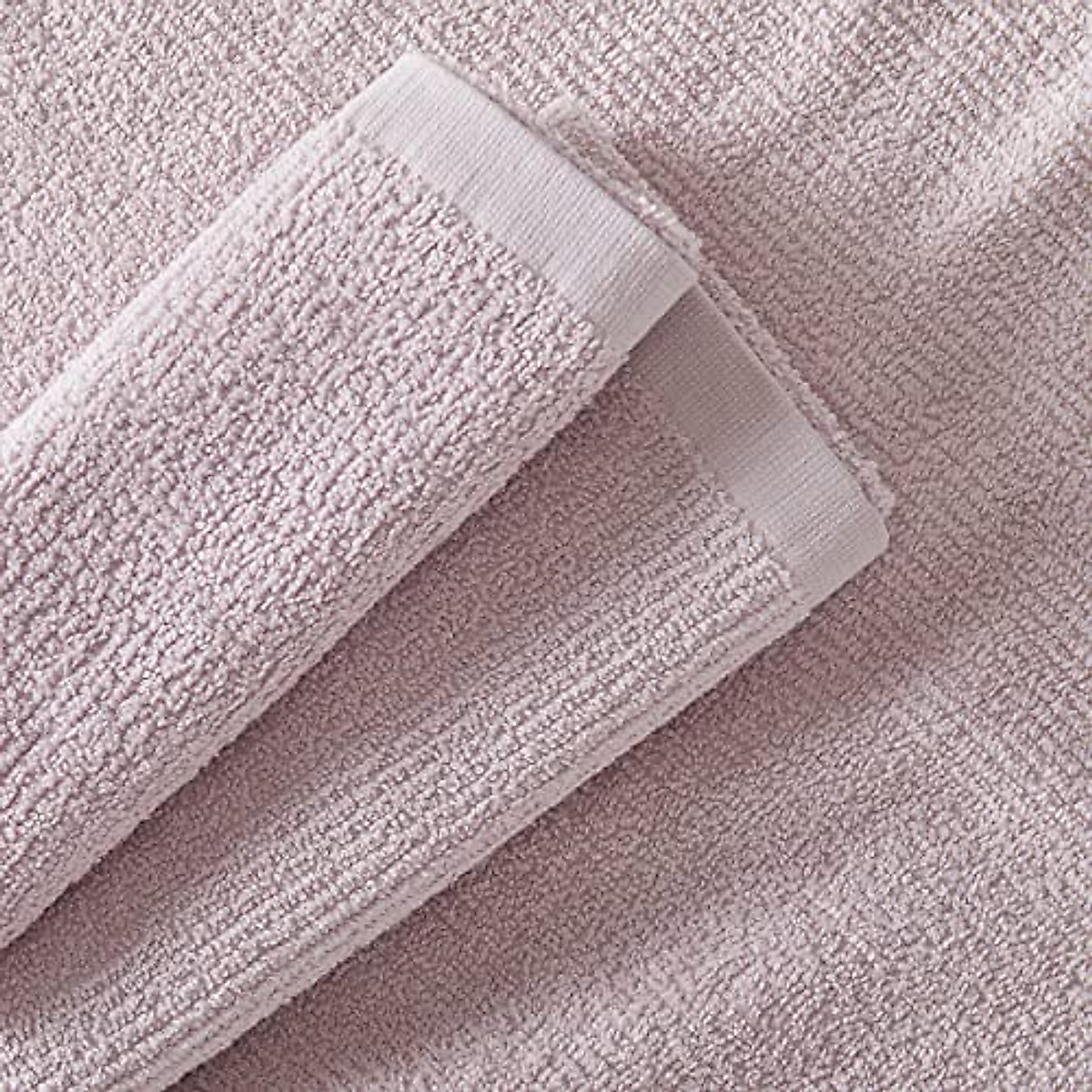 NY Loft 100% Cotton Quick Dry Towel Set | Textured Bathroom Towels | Highly Absorbent and Durable Towel Set | Greenwich Collection (6 Piece Towel Set, Lilac Snow)