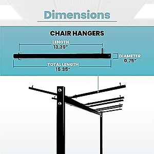 AdirOffice Two Tier Folding Chair Cart- Hanging Foldable Seats Wheeled Carrier - Steel Body Truck with Locking Swivel Caster Wheels - Up to 400 Lbs Weight Capacity and Holds 48 Folding Chairs
