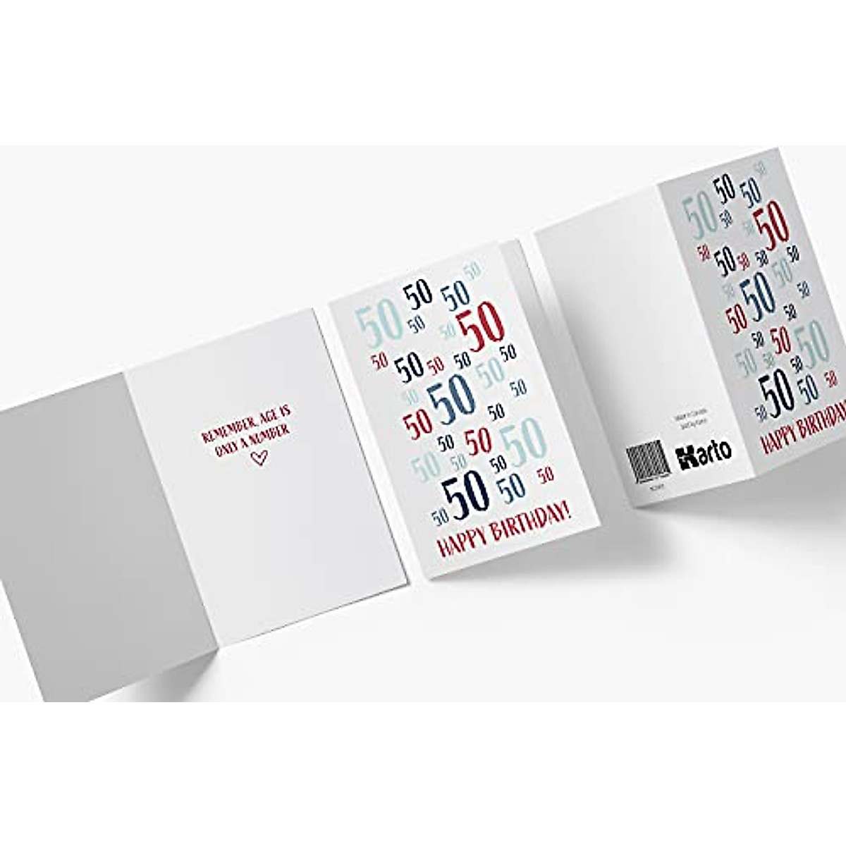 50th Birthday Card - Just A Number 50th Anniversary Card For Brother, Sister, Dad, Mom, Boyfriend, Grilfriend - 50 Years Old Birthday Card - Happy 50th Birthday Card - With Envelope