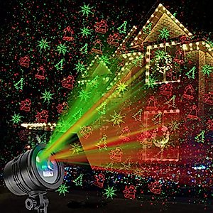 Christmas Lights Projector Outdoor, Waterproof Christmas Laser Lights with Remote Control for Outdoor Outside Christmas Decorations Farmhouse Christmas Decor