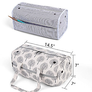 Luxja Knitting Bag, Yarn Bag for Yarn Skeins, Crochet Hooks, Knitting Needles (up to 14 Inches) and Other Accessories, Tree