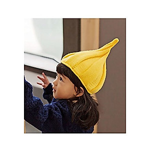 Letuwj Babies Beanie Knitted Acorns Caps Sharp Pointed Cap Light Coffee One Size
