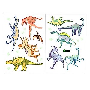 2 Sheets Luminous Cartoon Dinosaur Wall Stickers Room Bedroom Sticker for Home/Wall/Kitchen/Room Decor