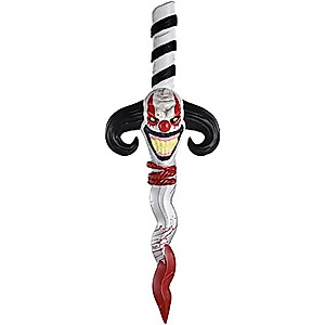 Multicolor Twisted Circus Dagger With Skull (18") - 1 Pc. - Eye-catching Design, Perfect For Gothic Decor, Fantasy Collection, And Halloween Enthusiasts