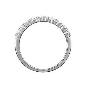 1/2 Carat Diamond Wedding Band in 10k White Gold (Ring Size 7.5)