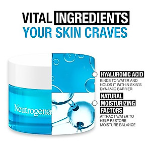 Neutrogena Hydro Boost Fragrance Free Face Moisturizer with Hyaluronic Acid for Dry Skin, Water Gel Moisturizer For a Refreshing Burst of Hydration & Glowing Skin, Non-Comedogenic, 1.7 oz