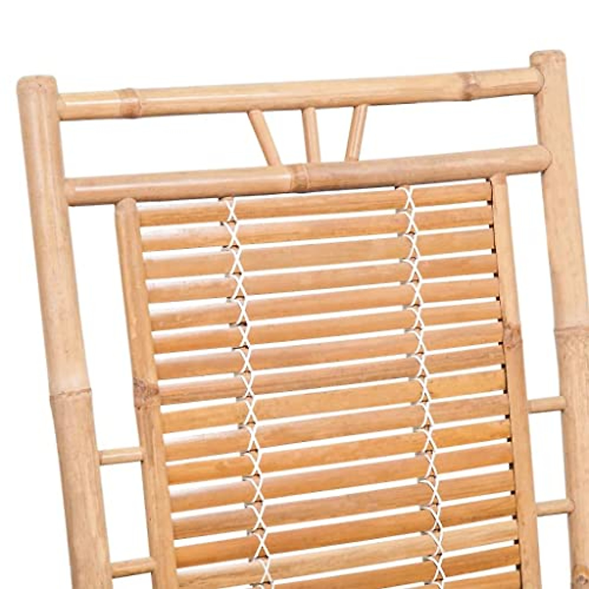 YAFF Bamboo Rocking Chair, Solid Bamboo Patio Chairs with Detachable Cushion, UV & Weather Resistant, Indoor Outdoor Lounge Recliner Chair for Patio, Garden, Pool, Backyard,47.2" x 19.7" x 1.6" -Cream