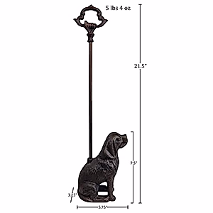 LuLu Decor, Cast Iron Decorative Dog Door Stopper with Rod, 5lbs 1oz