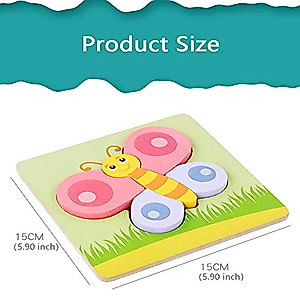 TOPTETN Wooden Puzzles for Toddlers - 6 Pack Animals Colorful Jigsaw Puzzles for Kids Boys Girls Ages , Children's Learning Educational Panel Puzzle Floor Puzzle