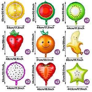 AHQiZFX 18 PCS Fruit Balloons Tropical Fruit Balloons Fruit Party Decorations for Birthday Decorations Set Garland Arch Kit for Wedding Baby Shower Birthday Party Backdrop Supplies