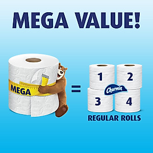 Charmin Ultra Strong Toilet Paper, Mega Roll, 18 Count of 286 Sheets Per Roll