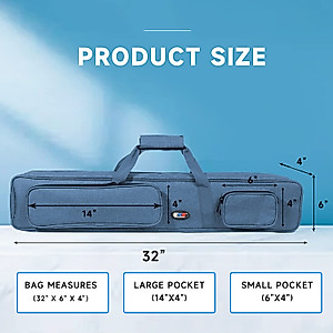 GSE Games & Sports Expert 3x4 Soft Pool Cue Case Billiard Pool Cue Stick Carrying Bag- Holds 3 Butts and 4 Shafts, Billiard Cue Cases, Billiards Accessories (Blue)