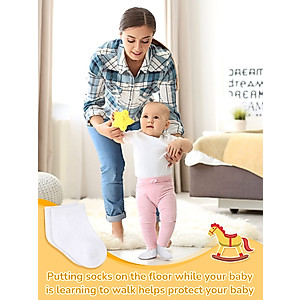 Jecery 50 Pairs Baby Cotton Socks Bulk Newborn Ankle Socks Unisex Baby Socks Stretch Socks for Baby Boys Girls,0-6 Months