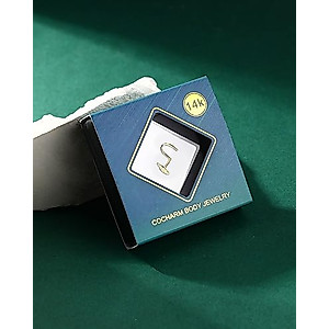 COCHARM Solid 14K Gold Nose Stud Yellow Gold Nose Ring Stud for Women 20g Real Gold Nostril Screw Nose Stud 14K Twist Leaf Nose Screw Stud