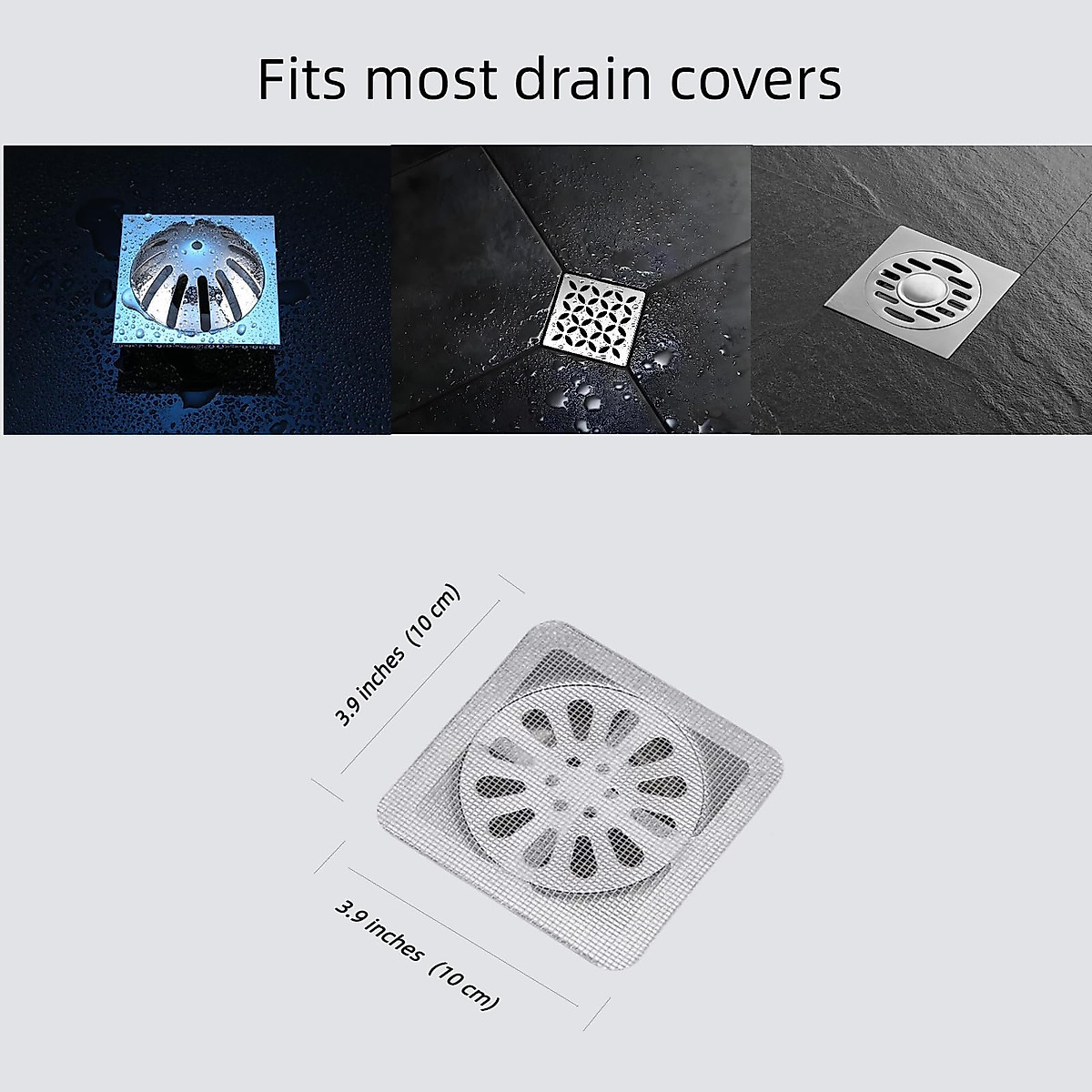 4" X 4"Disposable Floor Drain Sticker Shower Drain Hair Catcher Shower Drain Cover Hair Catcher Mesh Stickers for Bathroom Washbasin Bathtub Kitchen Sink for Human and Pet Hair (30pcs(A))