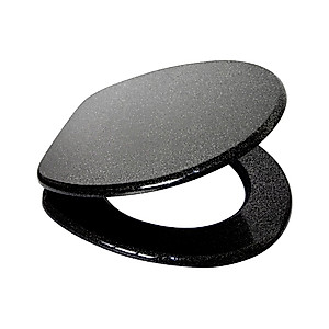 Sanilo ROUND, Silent Slow Close, Molded Wood, Adjustable Toilet Seat, Shower Cat