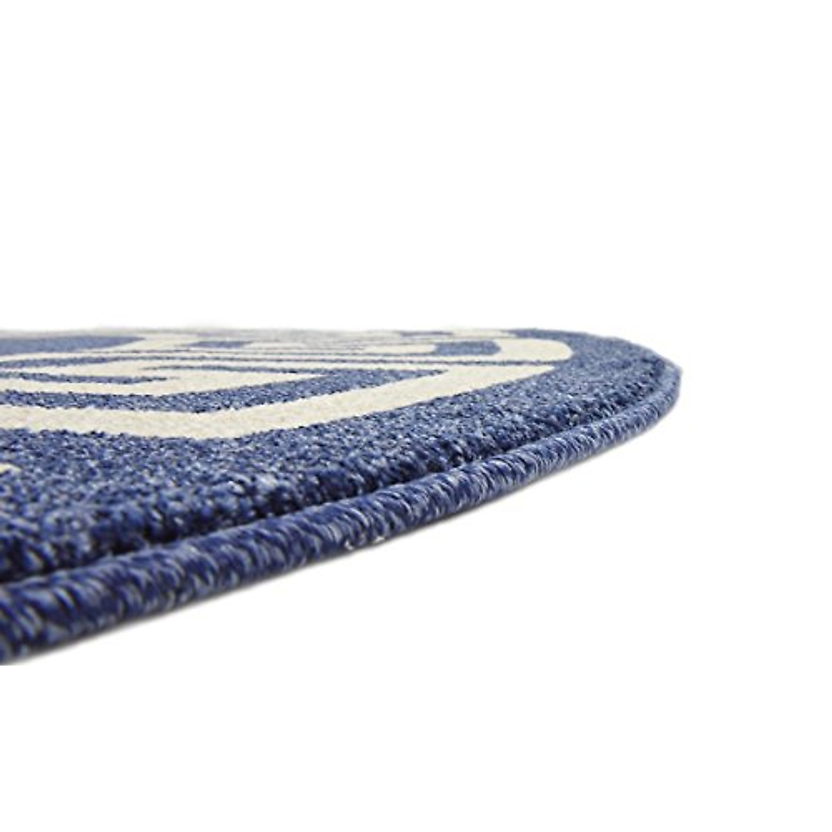 Unique Loom Athens Collection Classic Geometric Modern Border Design Area Rug, Round 8' 0" x 8' 0", Navy Blue/Beige