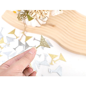 Glitter Wine Glass Table Confetti - Cocktail Party Confetti, Funny Birthday Party Paper Scatters, Wedding Festival/Bridal Shower Party Table Decoration (Wine Glass Confetti)