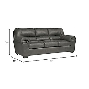 Signature Design by Ashley Bladen Faux Leather Sofa, Gray