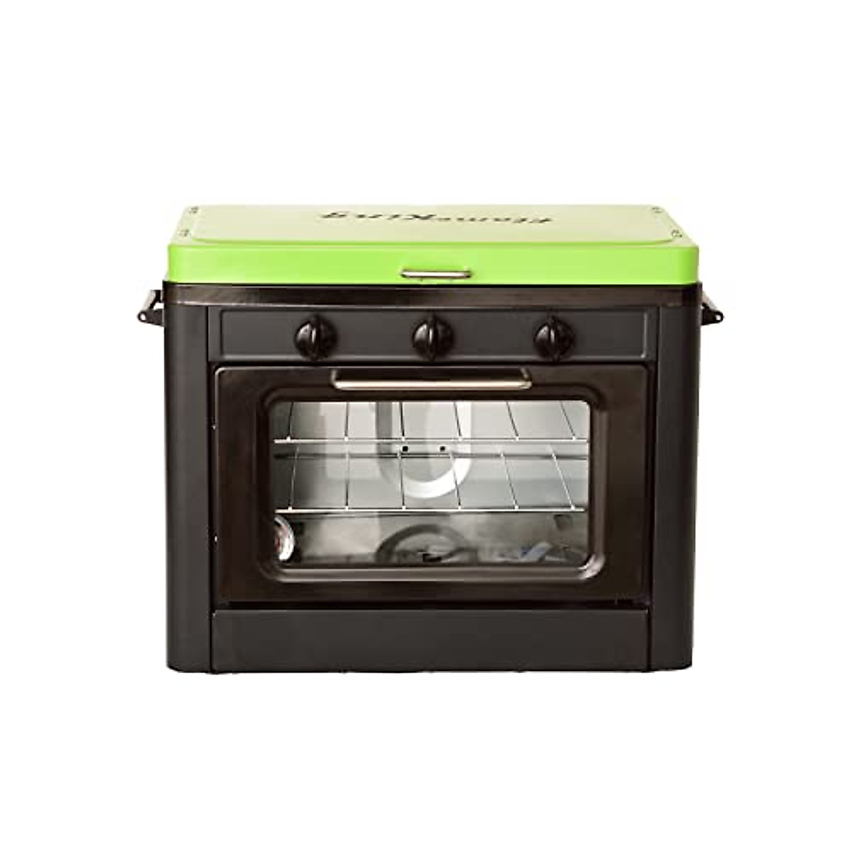 Flame King YSNHT-300 Portable Outdoor Propane Oven Stove Combo for Camping, RV, Tailgating, Trailer, Green/Black