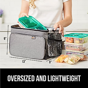 Gorilla Grip 15 Liter Insulated Cold and Hot Durable Leakproof Lightweight Bag, Cooler Tote for Food Drinks Large Lunch Box Work School Picnic Men Women, Kids Coolers Ice Pack Girls Boys Lunches Gray