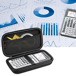 SKYREH Graphing Calculator Carrying Case for TI-84 Plus CE, Hard EVA Shockproof Protective Case for Texas Instruments TI-84 Plus CE/TI-83 Plus CE/TI-Nspire CX II CAS/Tl-Nspire-CX-ll (Black)