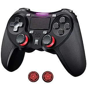 TERIOS Wireless Controller for PS4, Remote Controller with Hall Effect Joystick, 1000mAh Battery, 3.5mm Audio Jack and Programming Function, Compatible with PS4, Pro, Slim (New Verion)