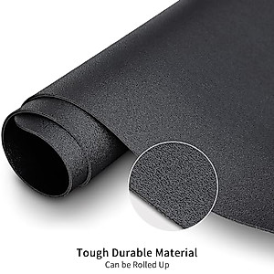 KINGFOM Desk Pad Office Desktop Protecter, PU Leather Desk Mat Blotters Organizer with Comfortable Writing Surface (47.2" x 23.6", Black)